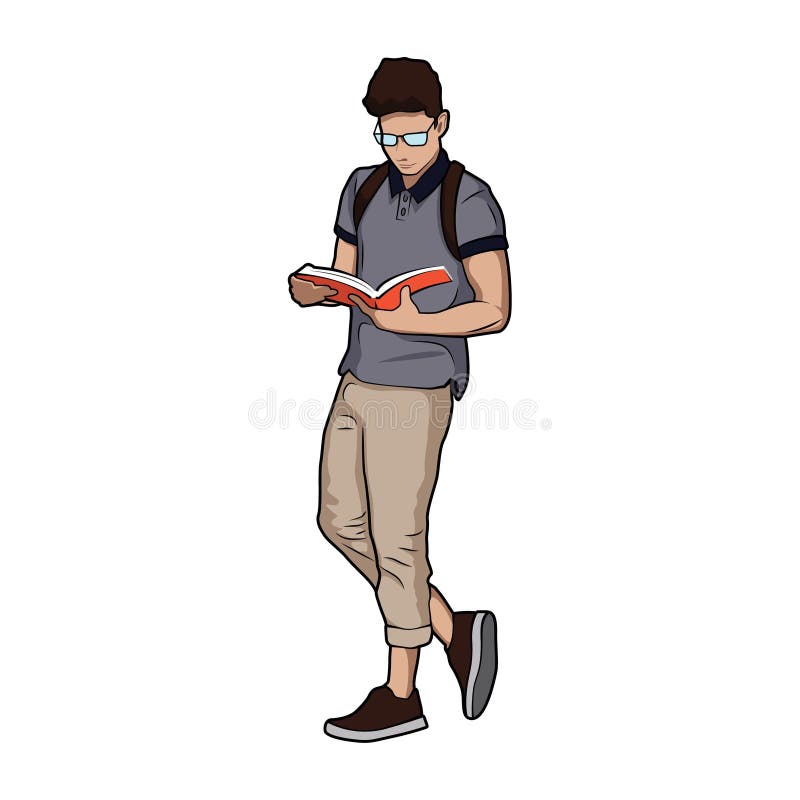 Man Reading Book. Vector Illustration Decorative Design Stock Vector ...