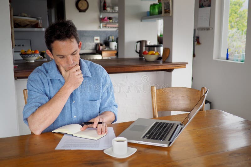 Man reading a document stock image. Image of person, freelancer - 98555169