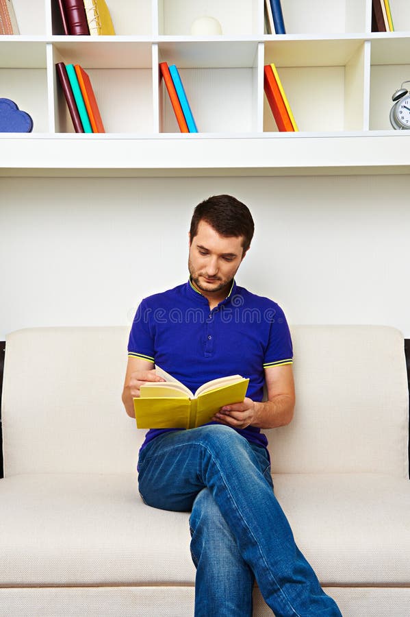 Man reading at home stock image. Image of study, apartment - 31251401