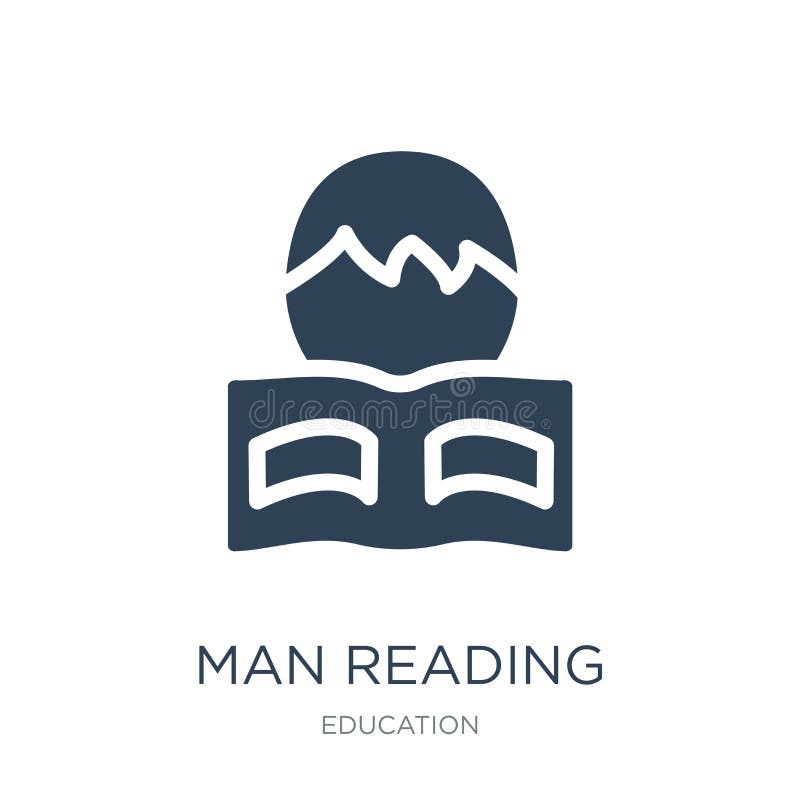 Man Reading Icon in Trendy Design Style. Man Reading Icon Isolated on ...