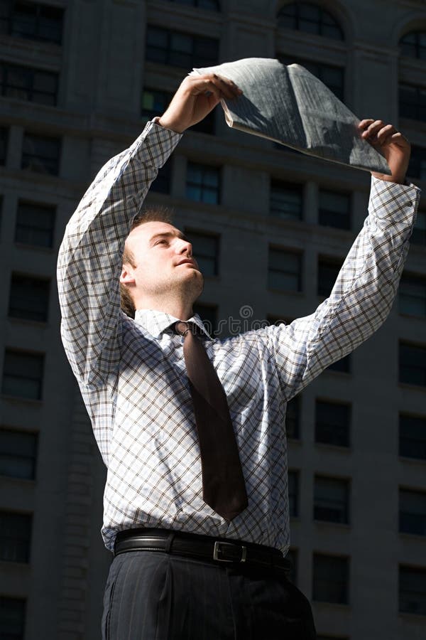 Man reading newspaper stock photo. Image of reading, arms - 62557832