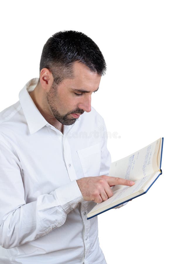Man reading notebook stock image. Image of person, lifestyle - 25470589