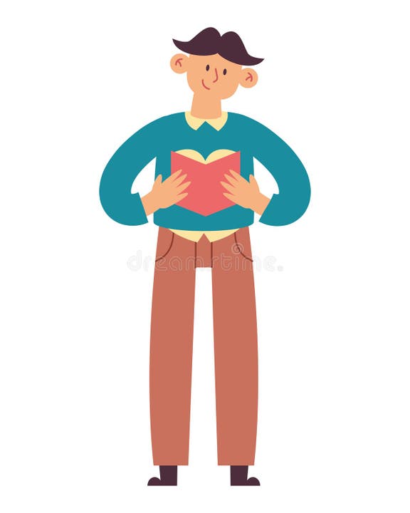 Man reading notebook stock vector. Illustration of writing - 291805674