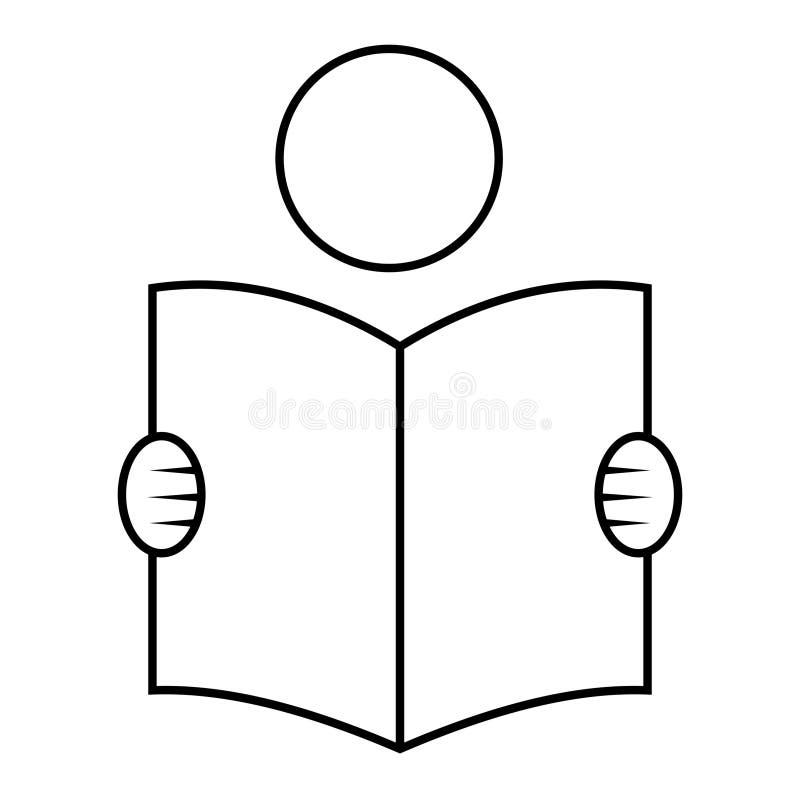 Man Reading an Open Book, Simple Reader Icon Stock Vector ...