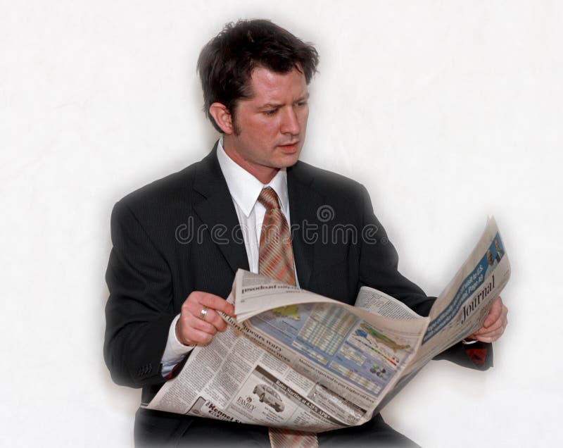 Man Reading Paper stock image. Image of educated, bonds - 5097567