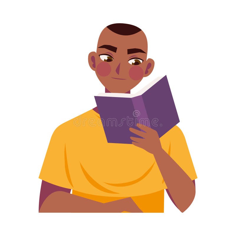 Man reading a textbook stock vector. Illustration of education - 292739274