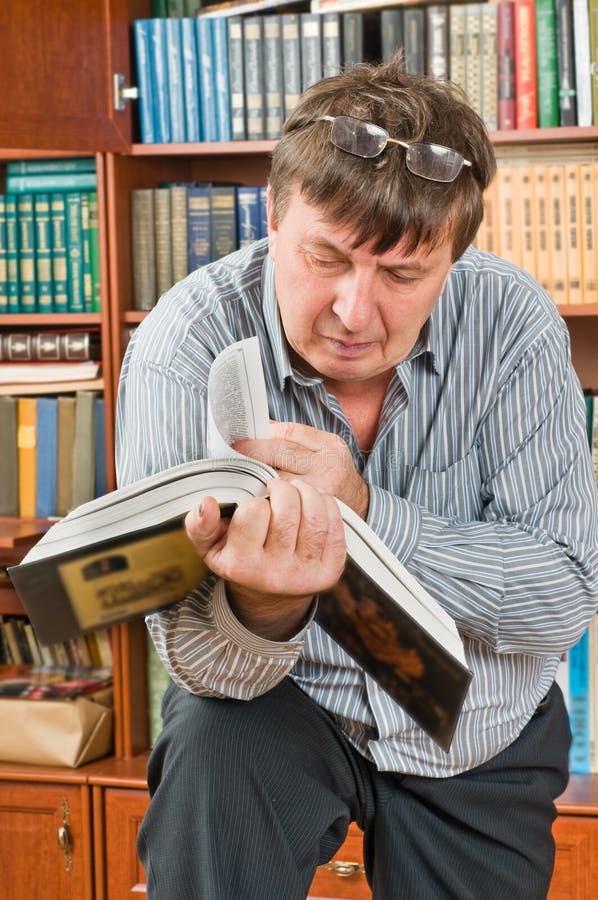 The man reads the book. stock image. Image of sight, health - 12322593
