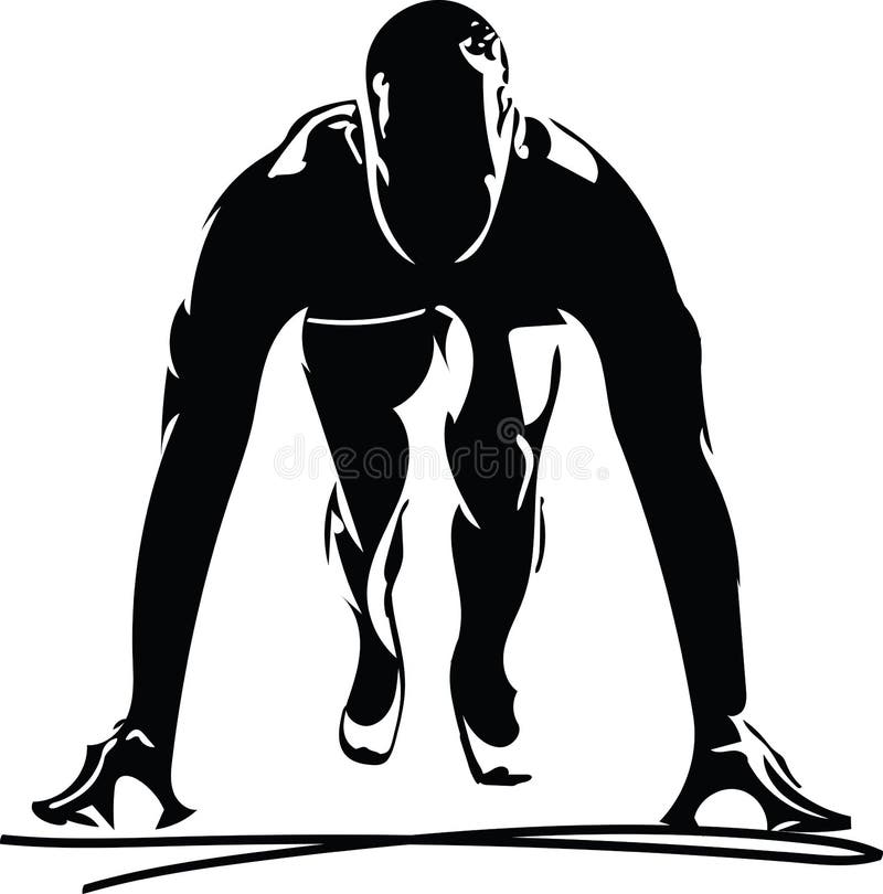 Man Ready To Run on the Track Stock Vector - Illustration of ...