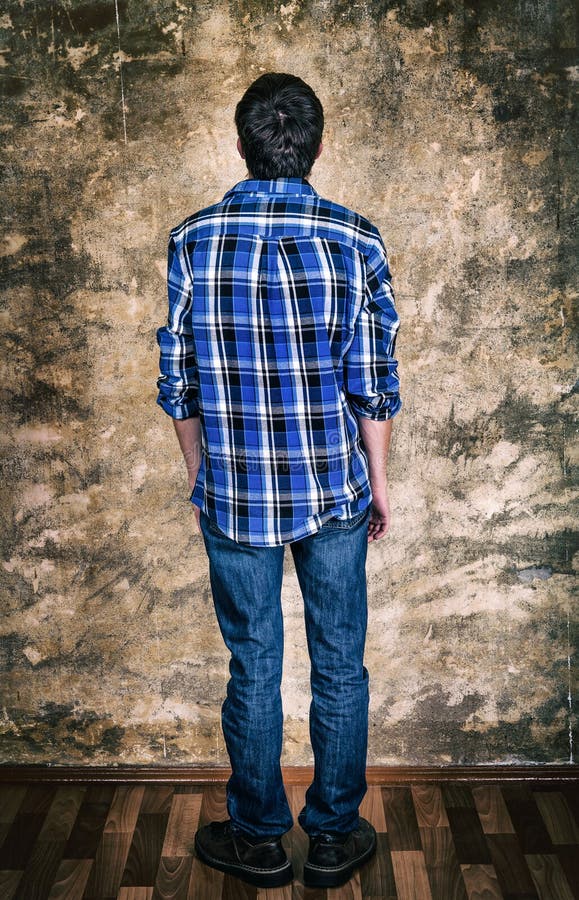 Man Rear View stock photo. Image of flat, person, background - 105261740