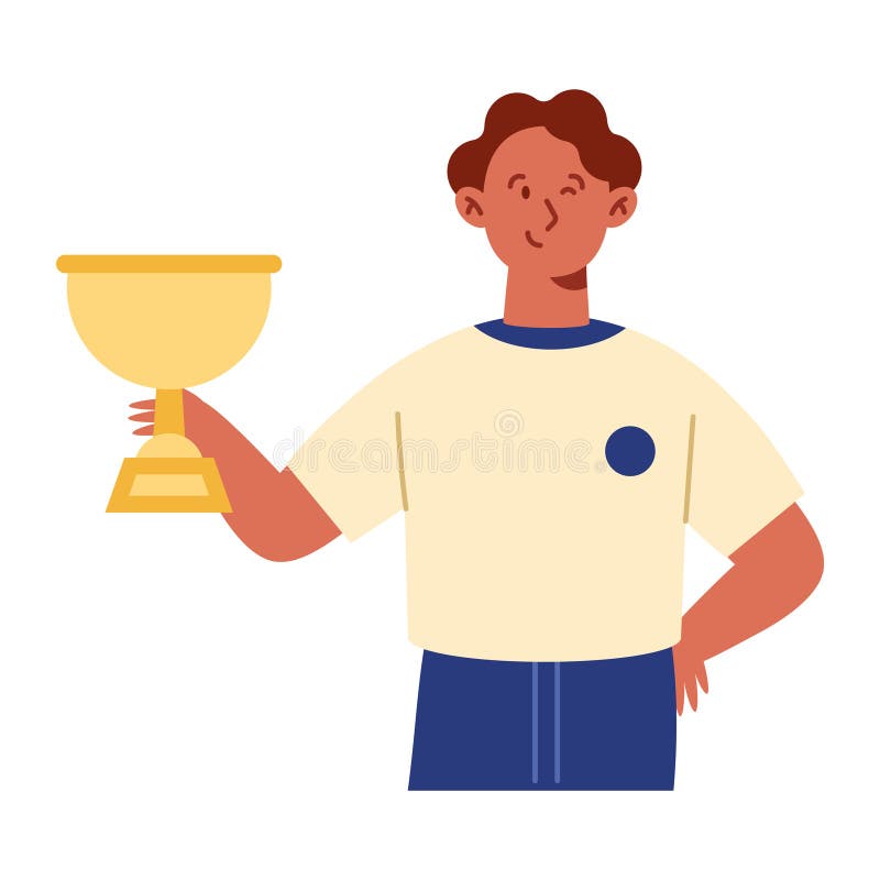 Man Received the Trophy Award Stock Vector - Illustration of vector ...