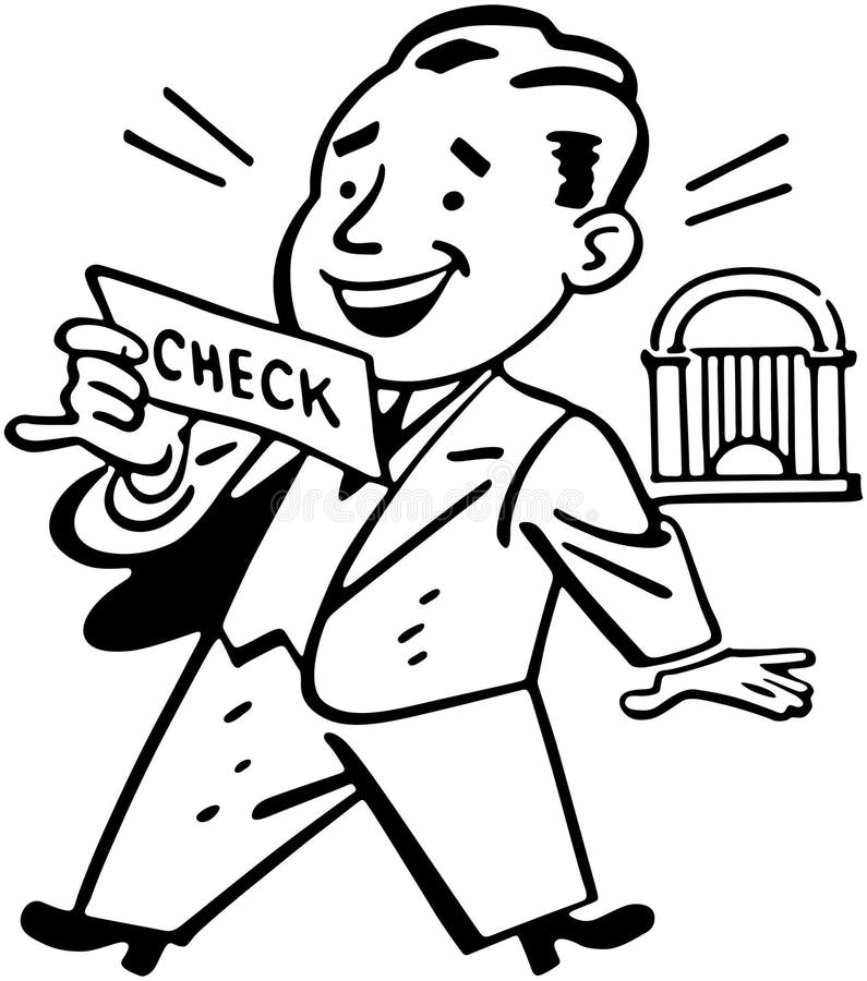 Man Receiving Check stock vector. Illustration of business - 42096416