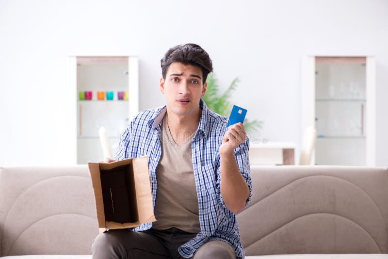 The Man Receiving Empty Parcel with Stolen Goods Stock Image - Image of ...