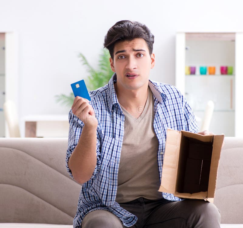 Man Receiving Empty Parcel with Stolen Goods Stock Photo - Image of ...