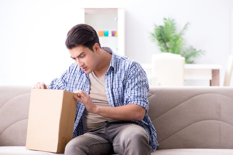 The Man Receiving Empty Parcel with Stolen Goods Stock Photo - Image of ...