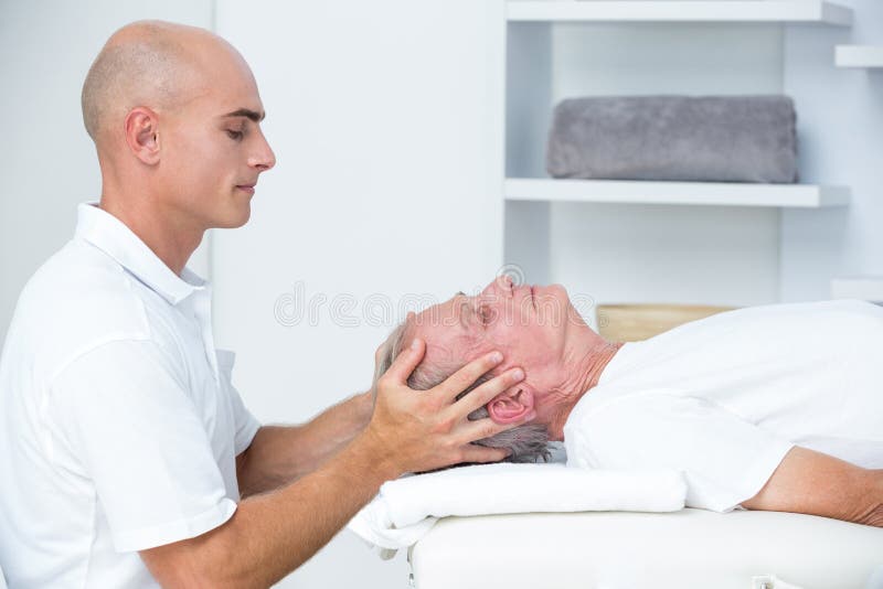 Man receiving head massage stock image. Image of health - 54260787