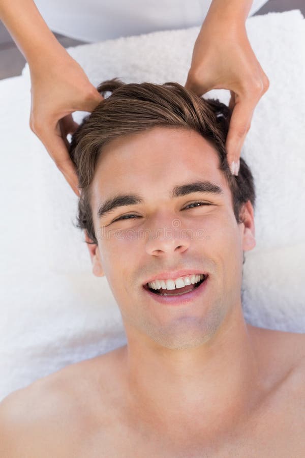 Man Receiving Head Massage at Spa Center Stock Image - Image of ...