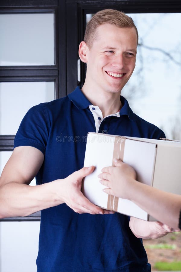 Man receiving a package stock image. Image of office - 41575269