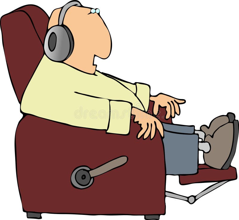 Man in a recliner stock illustration. Illustration of funny - 719635