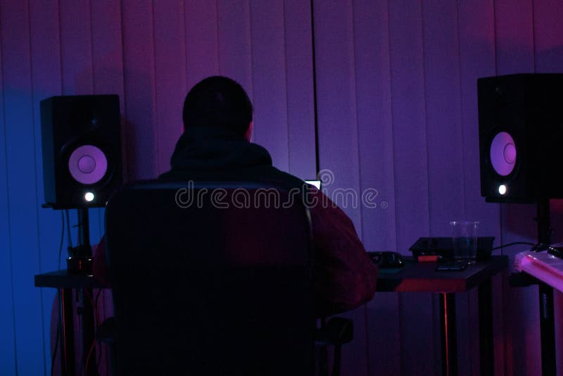 Man MAKING BEATS stock photo. Image of attractive, microphone - 196889098