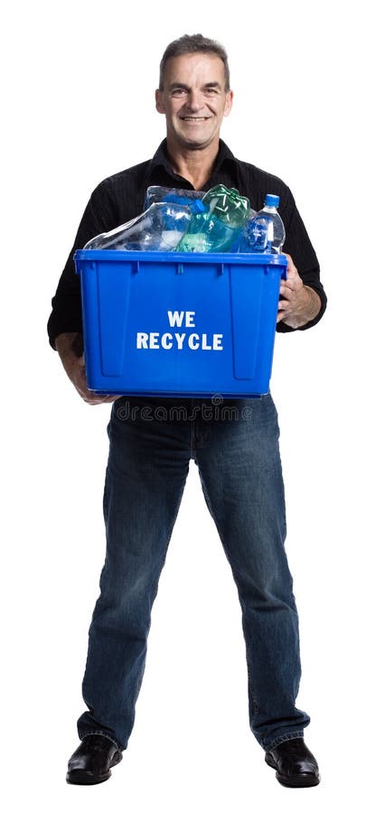 Man with a recycling box stock photo. Image of environement - 2404094