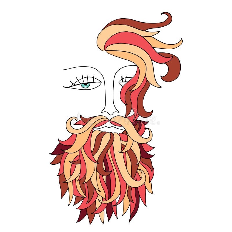 Man with Red Beard. Hipster Style. Vector Illustration. Stock Vector ...