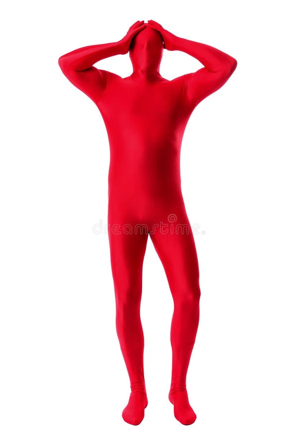 Man in a red body suit stock image. Image of bodybuilding - 43910055