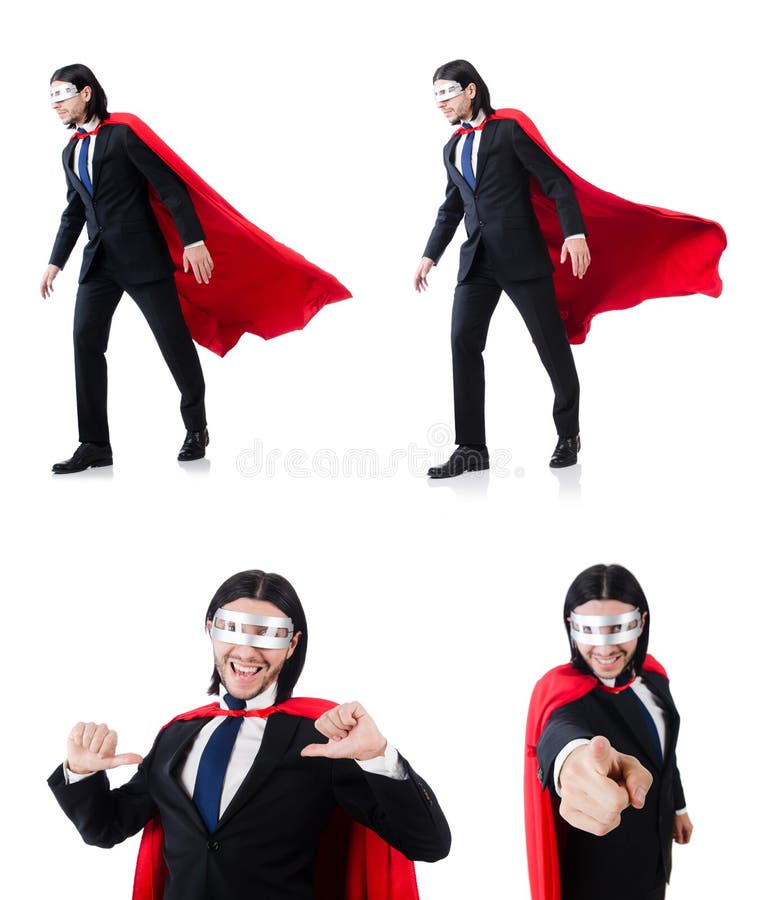 The Man in Red Cover Isolated on White Stock Photo - Image of concept ...