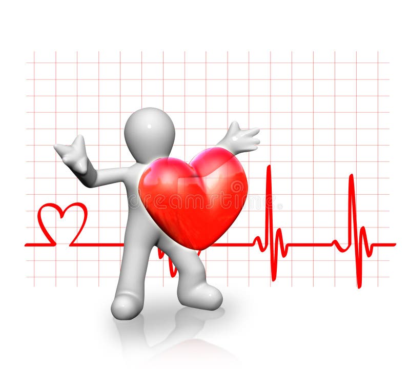 Stickman giving red heart stock illustration. Illustration of beauty ...