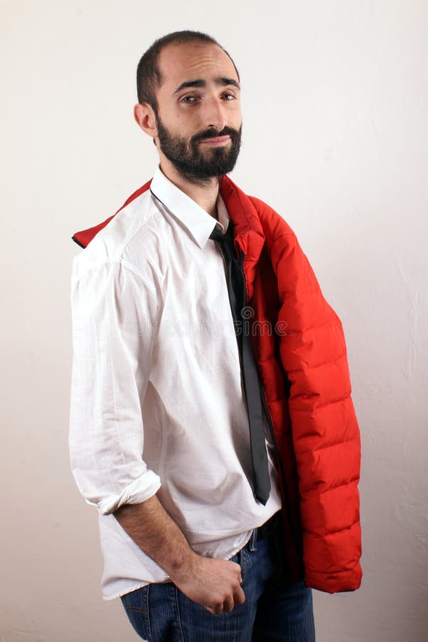 Man with red jacket stock image. Image of style, beautiful - 49531927