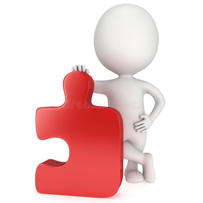 Man with red puzzle stock illustration. Illustration of figure - 57970235