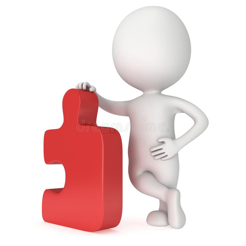 3d Man Holding Solution Puzzle Piece Stock Illustrations – 197 3d Man ...