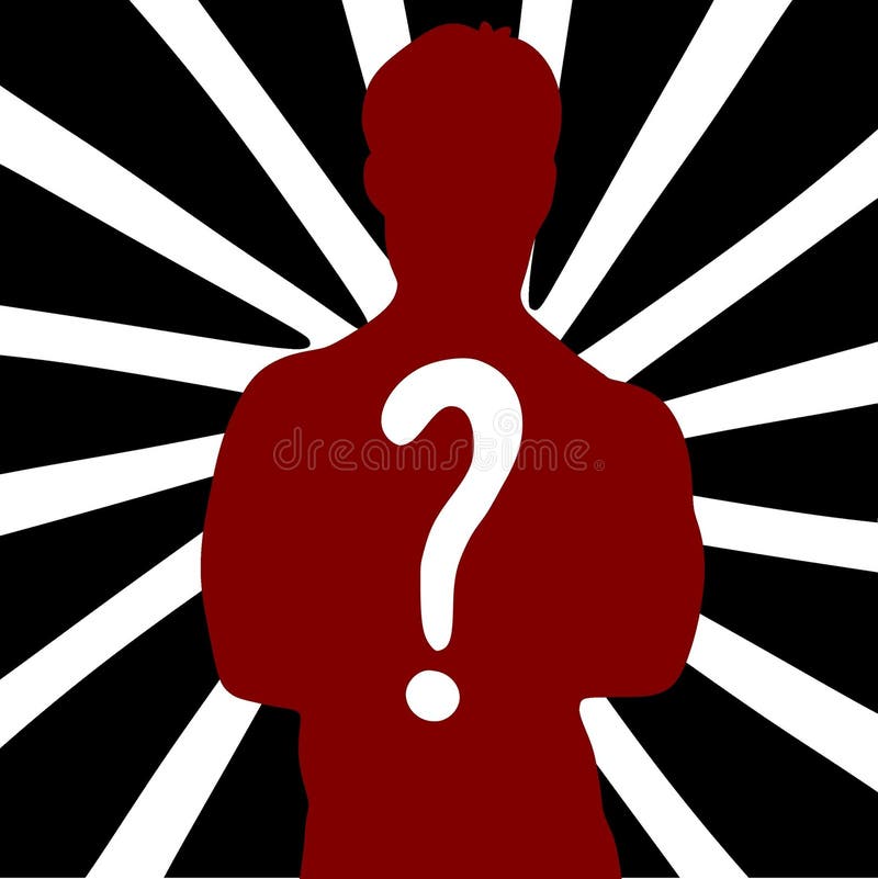 Man with Red Question Mark on Red Background Stock Illustration ...