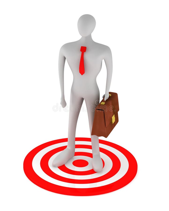 Man on the red target stock illustration. Illustration of figure - 20594458