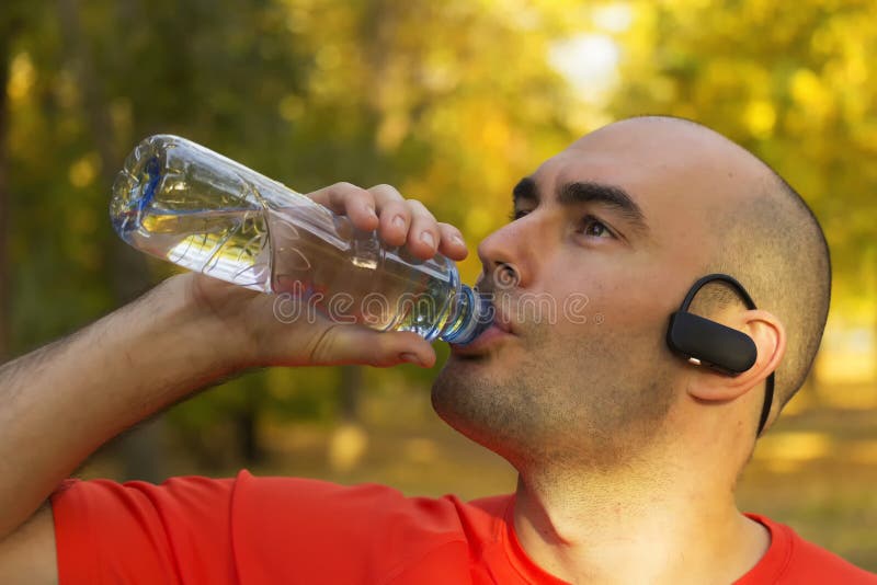 Man Refresh after Exercise, Close Up Stock Image - Image of fresh ...