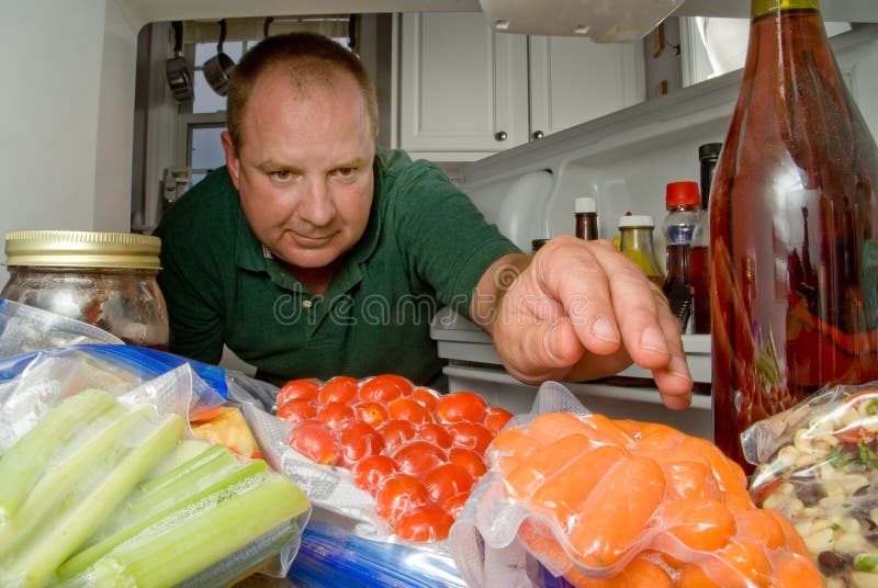 Man in Refrigerator stock image. Image of cook, fresh - 10284565
