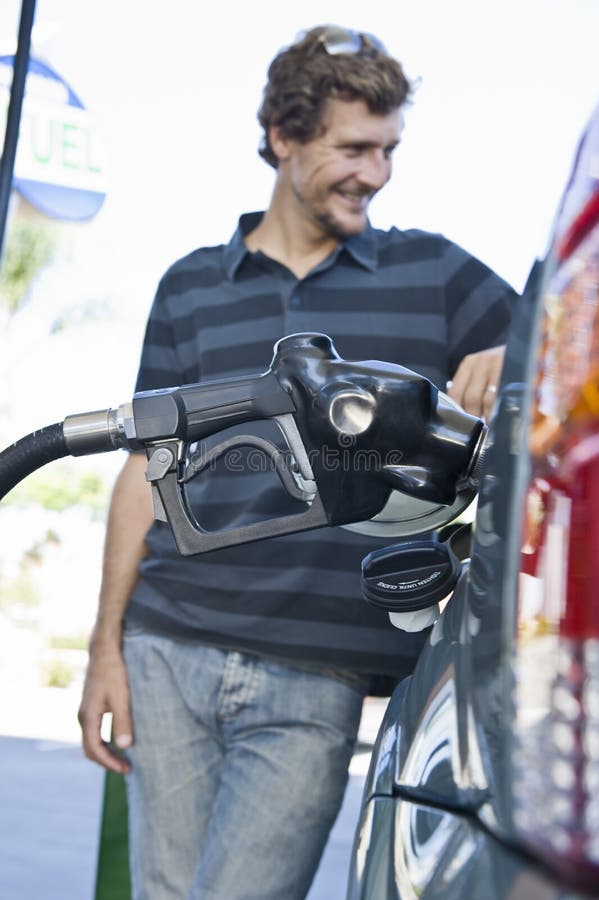 Man Refueling Car at Natural Gas Station Stock Image - Image of fuel ...