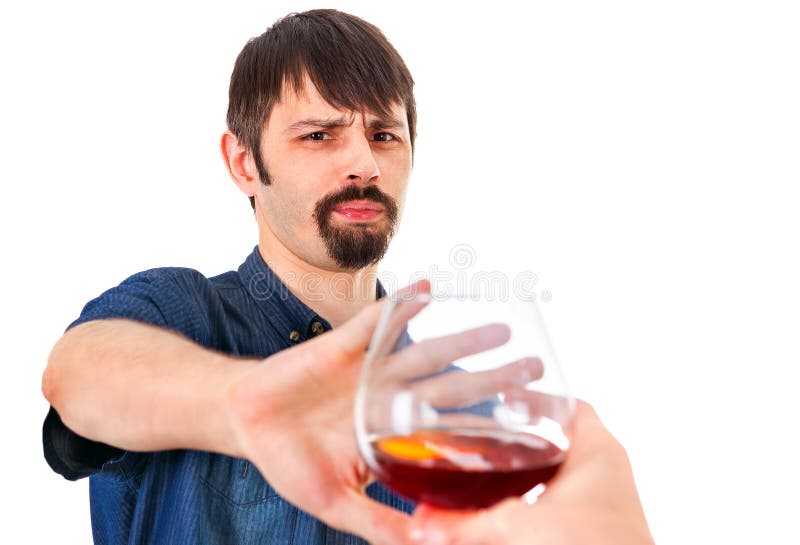 Man Refuse Alcohol stock image. Image of closeup, human - 106134909