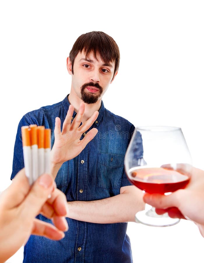 Man Refuses Alcohol stock image. Image of denial, alcohol - 112401613