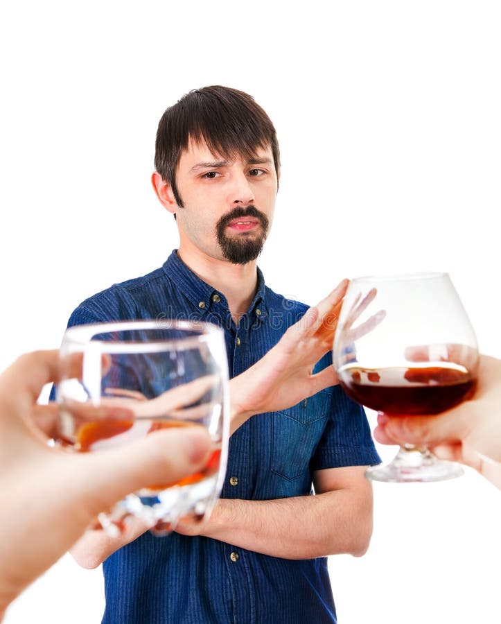Man refuses Alcohol stock photo. Image of break, handsome - 85191506