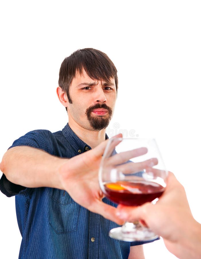 Man refuses Alcohol stock image. Image of alcohol, male - 86731629