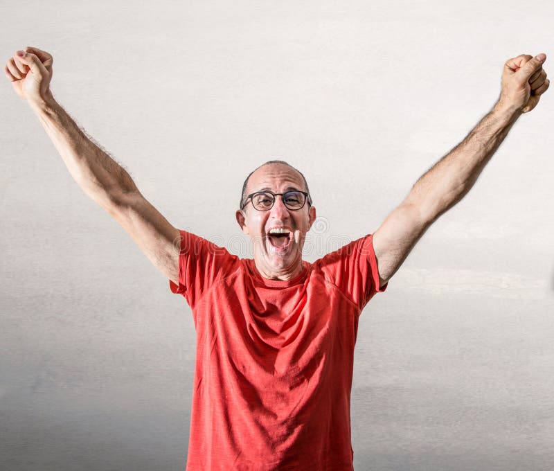 Man Rejoicing for a Great Joy Stock Image - Image of manager, scream ...
