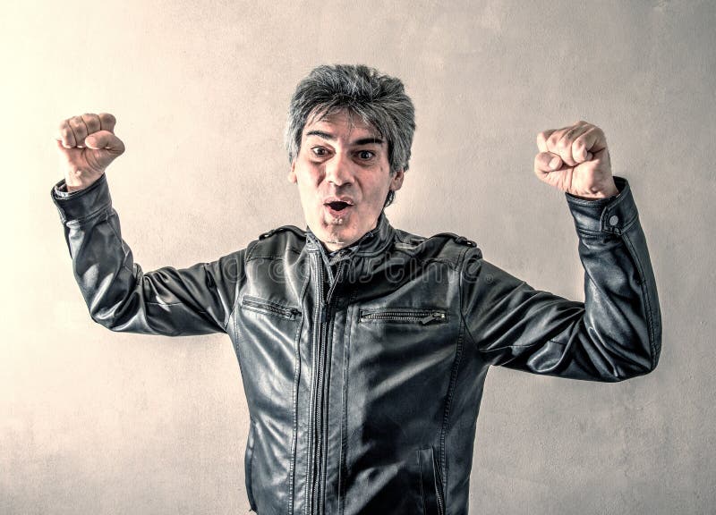 Man rejoicing for a win stock image. Image of conceptual - 115444607