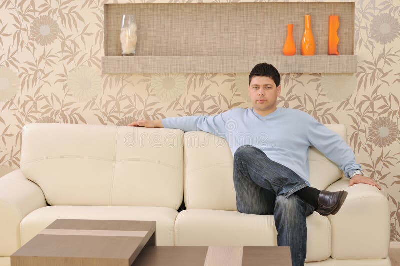 Man relax at home stock photo. Image of room, indoor - 15093798