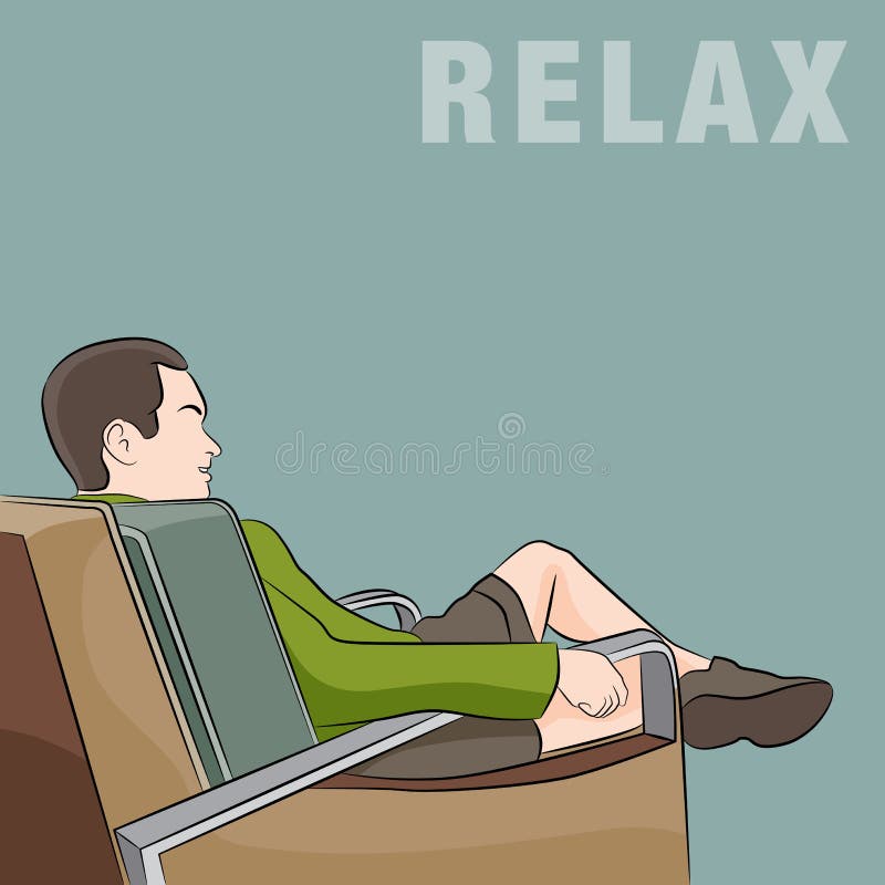 Man Relaxing in Chair stock vector. Illustration of relaxing - 50995415
