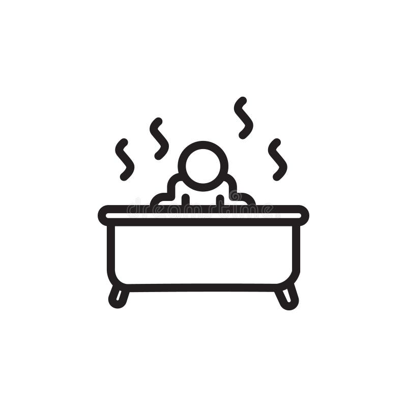 Man Relaxing in Jacuzzi Icon Outline Vector for Web Ui Stock Vector ...