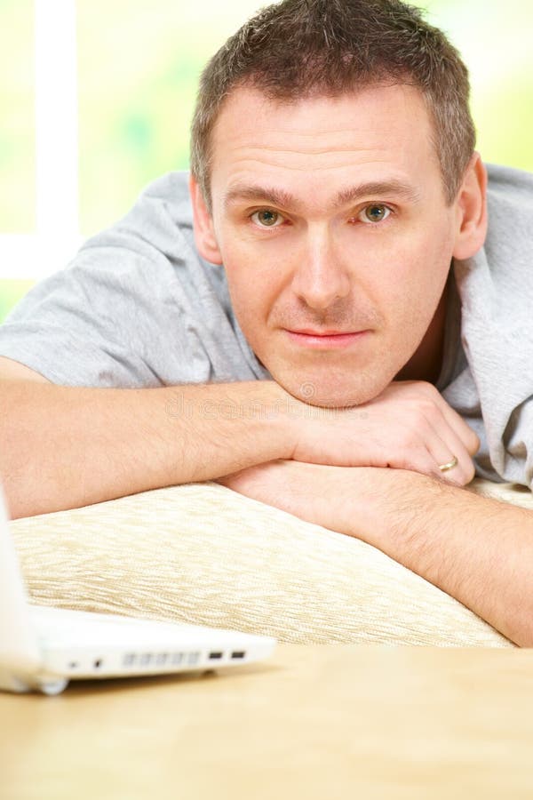 Sad man thinking stock image. Image of alone, portrait - 6749199