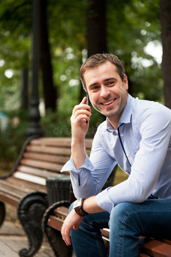 Man Relaxing in the Public Garden Stock Image - Image of city, middle ...