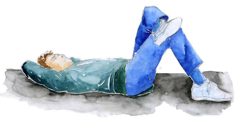 Man relaxing - sketch stock illustration. Illustration of artwork - 1580703