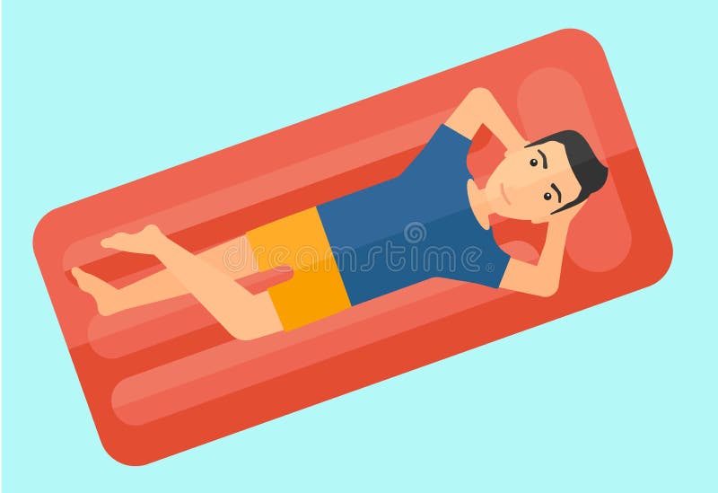Man Relaxing in Swimming Pool. Stock Vector - Illustration of outdoors ...