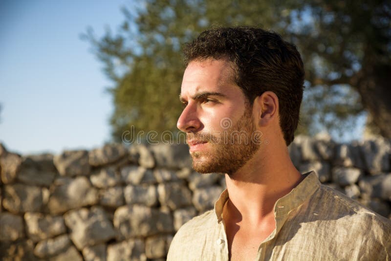 Man Relaxing in Warm Sunlight among Trees Stock Image - Image of ...